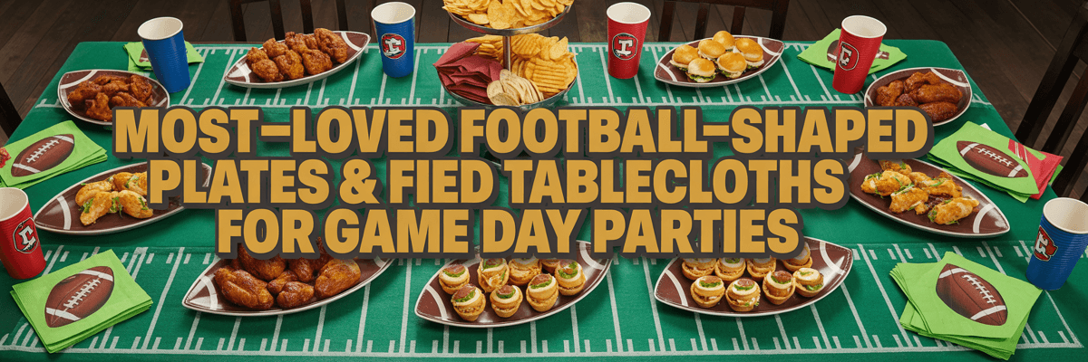 Most-Loved Football-Shaped Plates & Field Tablecloths for Game Day ...